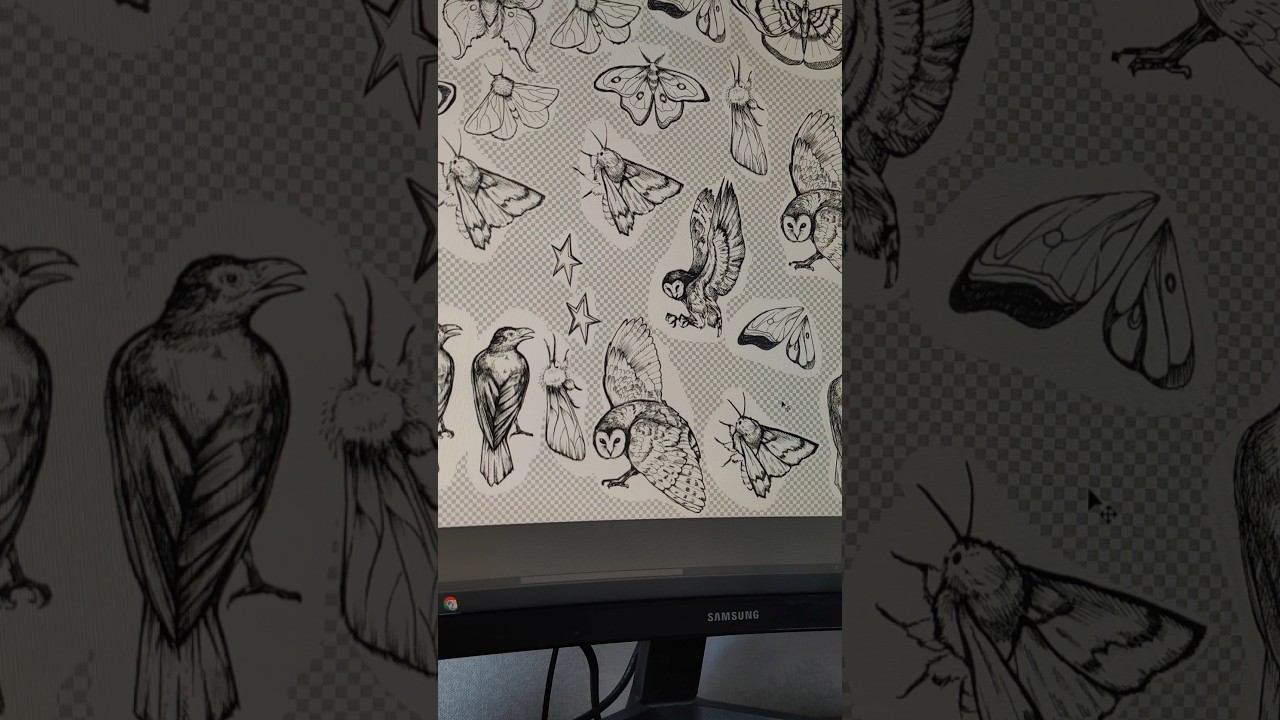 How I Make Clipart for Stocks Ink Sketch to Digital Drawing Magic Items Set Witch Design Element