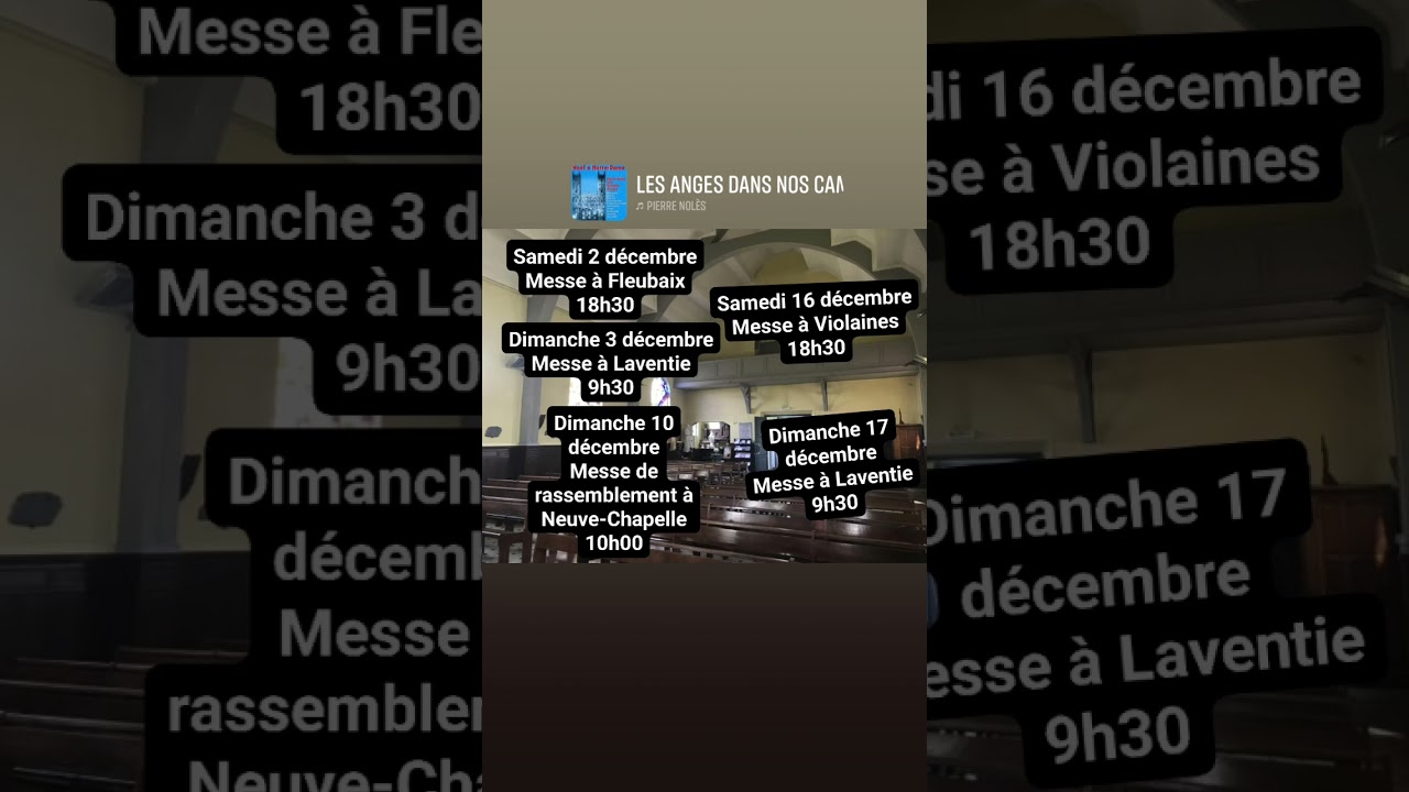 horaires des messes du mois de décembre