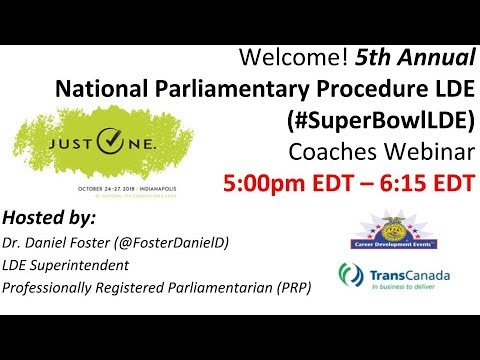 2018 #SuperBowlLDE (Parli Pro) Participant Webinar
