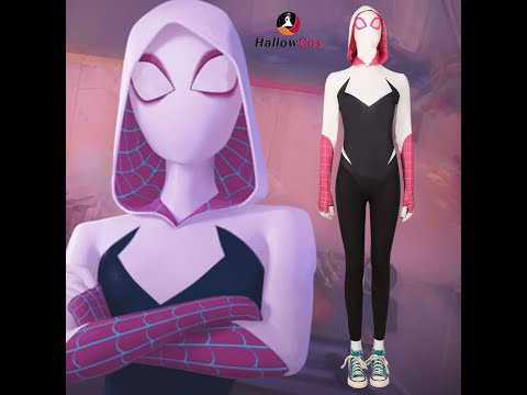 Hallowcos Spider Man Across the Spider Verse Gwen Stacy Cosplay Costume