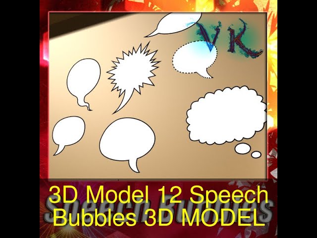 3D Model 12 Speech Bubbles Collection 3D Model - FlatPyramid