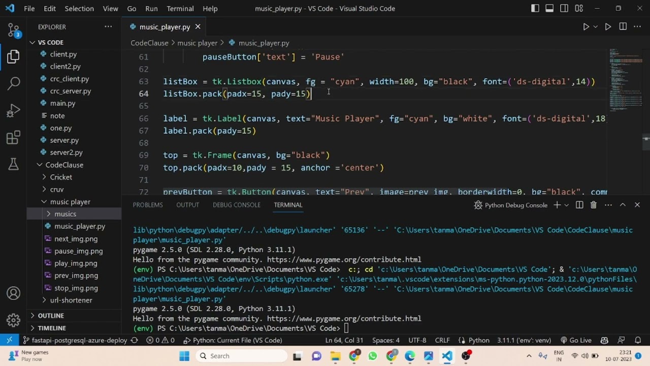 Building a Basic Music Player with Python | Beginner's Guide | PYTHONSPHERE