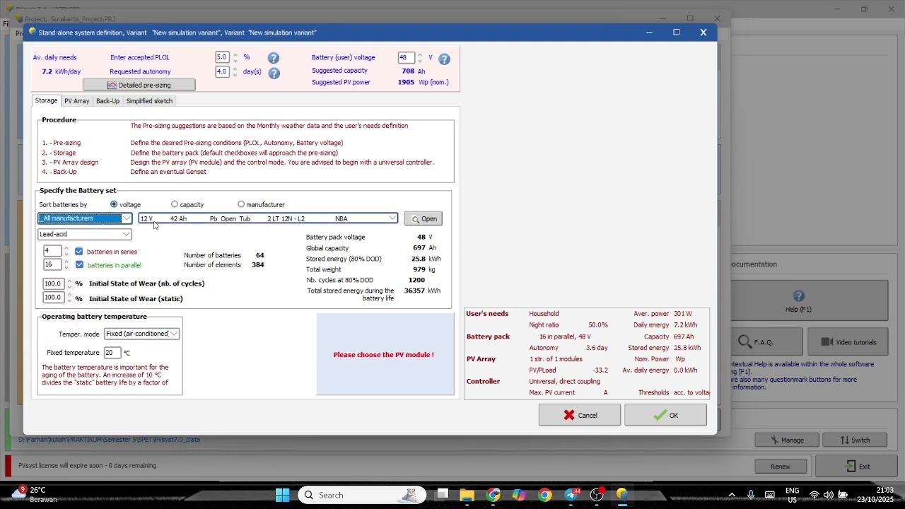 TUTORIAL PVSYST PLTS OFF GRID