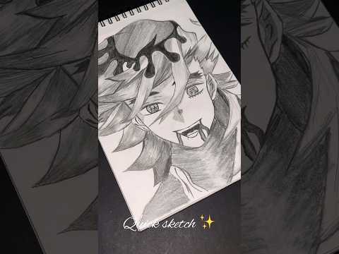 Quick sketch of Douma ✨#subscribe #sketch #anime #youtube #shorts#douma#manga #art #drawing