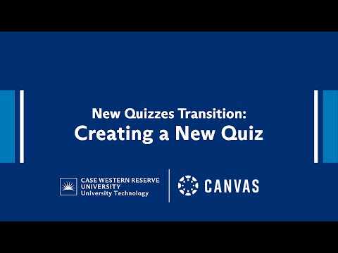 Create New Quizzes in Canvas