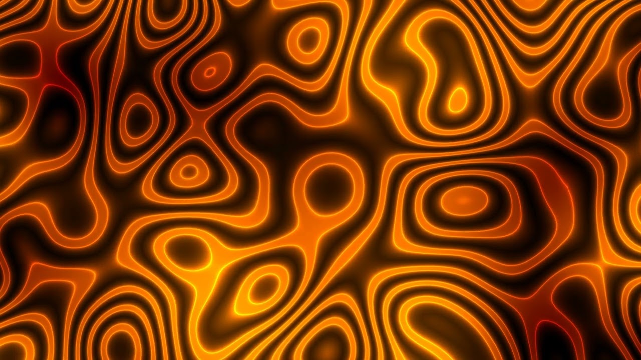 Abstract Neon Fire Waves | Footage | 1 hour  Orange Height Map - 4K60FPS