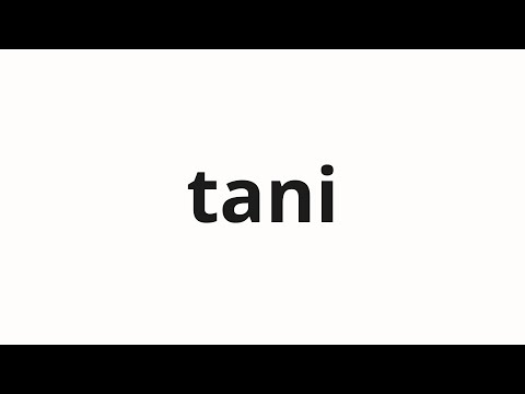 How to pronounce tani | 谷 (valley in Japanese)