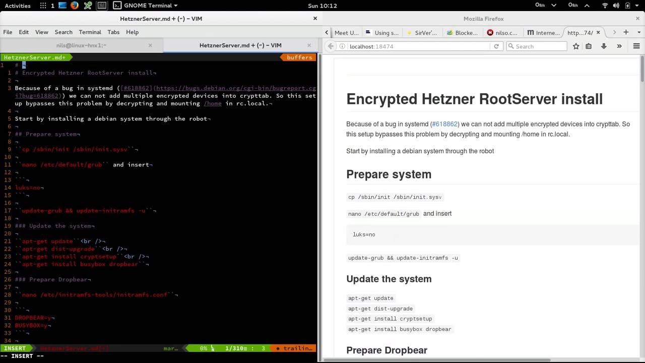 Live markdown preview with vim