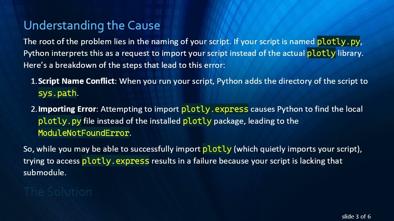 Resolving the ModuleNotFoundError When Importing plotly.express in Python