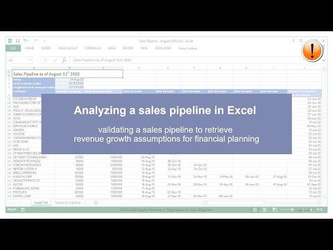 Analyzing a sales pipeline in Excel to validate revenue growth assumptions for your financial plan