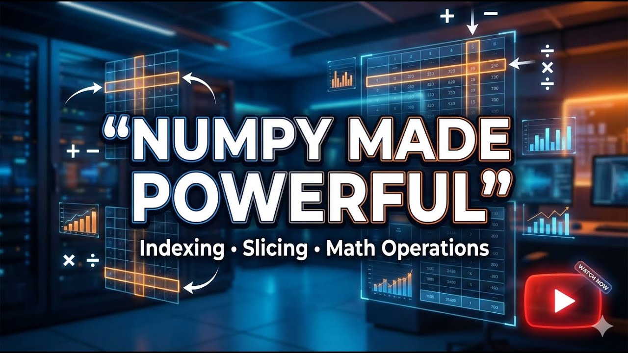 NumPy Indexing, Slicing & Math Operations Explained | Real Data Analysis Examples (Beginner to Pro)