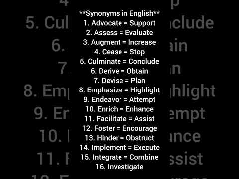 **Synonyms in English**1. Advocate = Support
