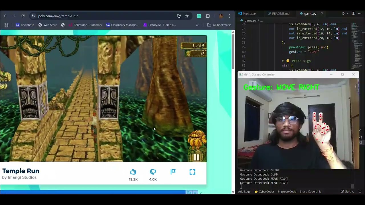 Control Games with Hand Gestures Using Python | Real-Time AI with MediaPipe & OpenCV 🎮🖐️