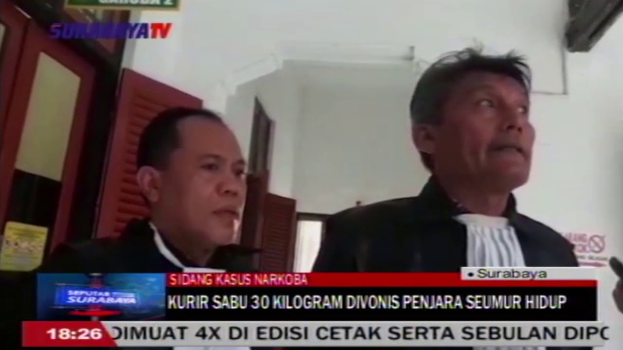 KURIR SABU 30 KILOGRAM DIVONIS PENJARA SEUMUR HIDUP