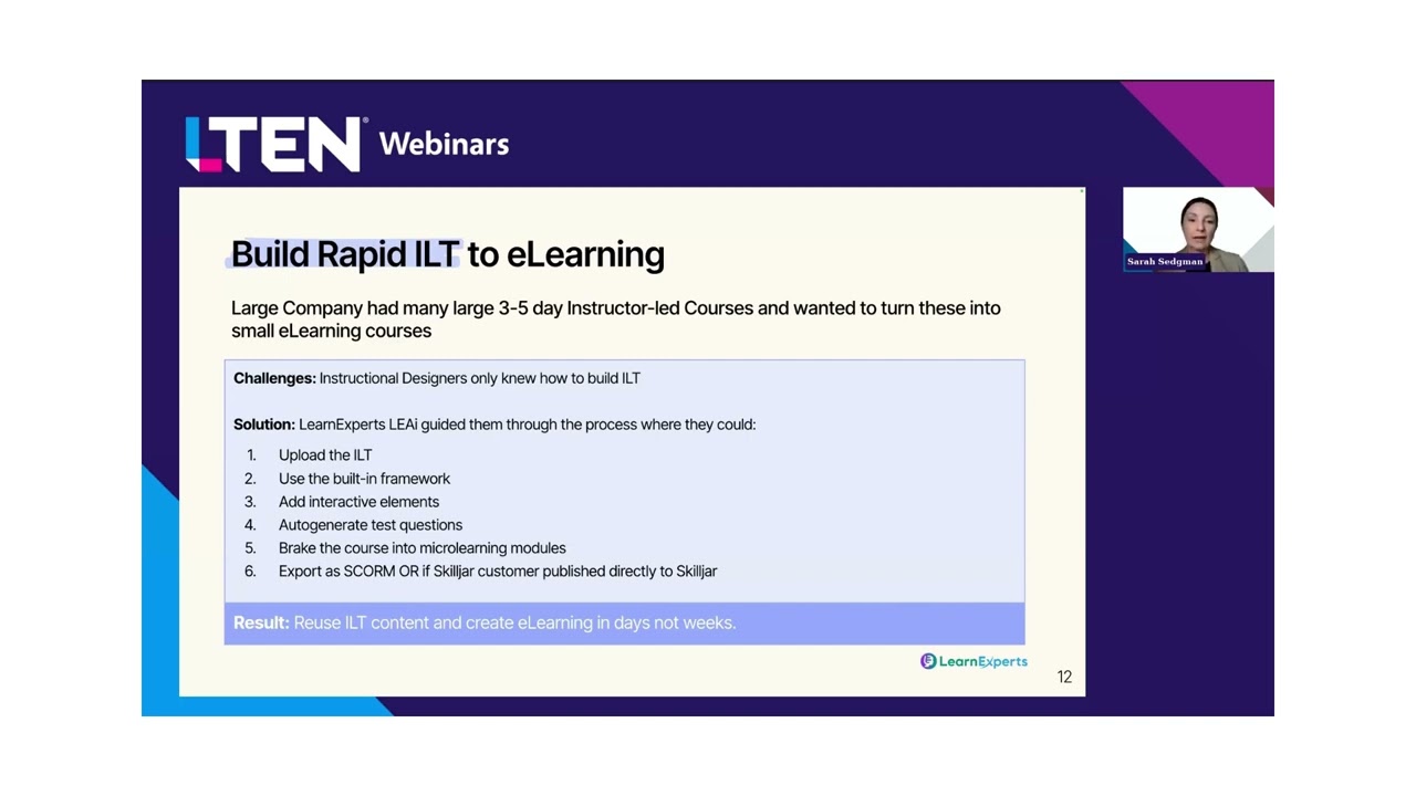 LTEN - AI Use Case - Rapid ILT to eLearning with AI