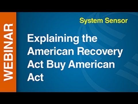 SSD -- Explaining the American Recovery Act Buy American Act
