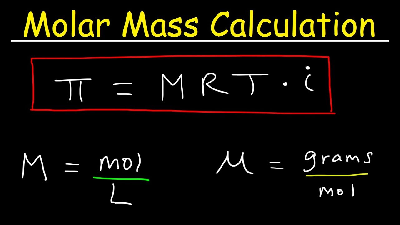 Molar Mass From Osmotic Pressure - Molarity & Van't Hoff Factor - Chemistry Problems