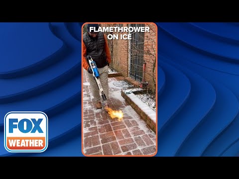 Man Uses Flamethrower To Melt Ice On Memphis, TN Sidewalk