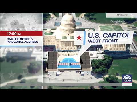 NBC News 'Today' inauguration day schedule explainer map
