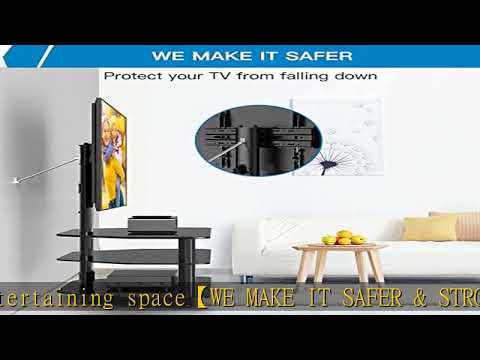Swivel Floor TV Stand/Base for 32-75 Inch TVs-Universal Corner TV Floor Stand with Storage Perfect