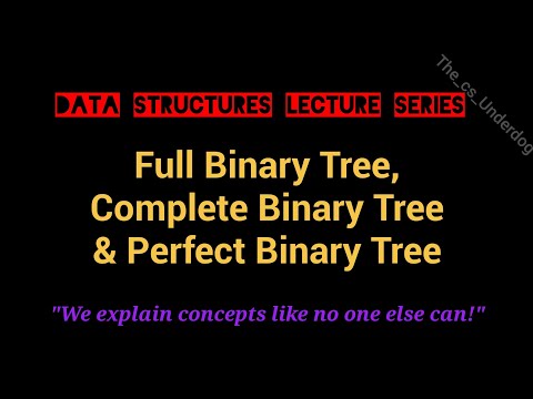 Full, Complete and Perfect Binary Trees | Data Structures Lecture 37 | The cs Underdog