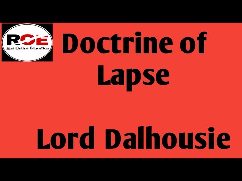 Doctrine of Lapse || Lord Dalhousie || Doctrine of Lapse in hindi.