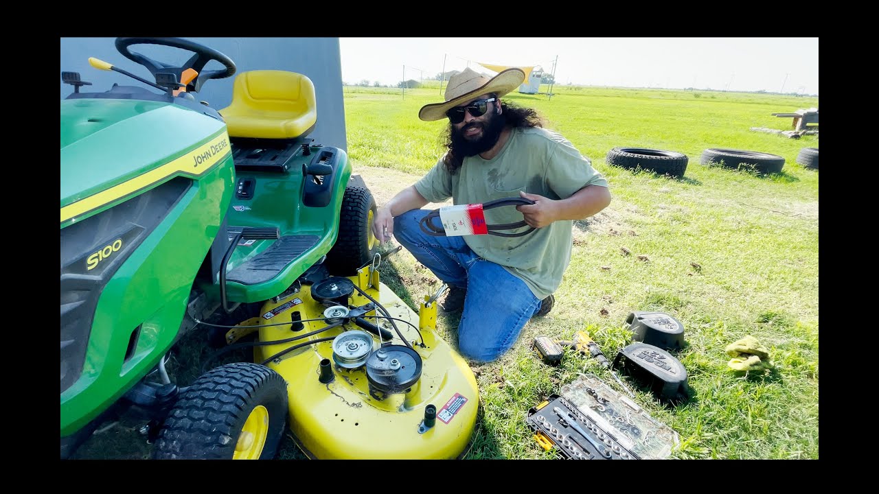 John Deer s100 Quick deck belt replacement