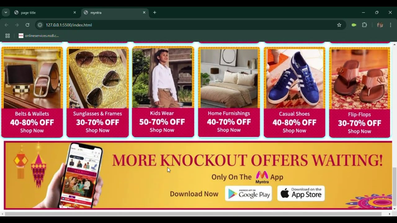 Create a Myntra Clone Website with HTML, CSS ||