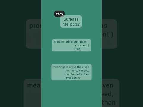 Surpass meaning | Surpass pronunciation and example sentences