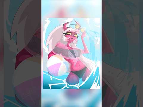 Take a vacay with Verosika at the beach! #hazbinhotel #helluvaboss #verosika #art #bonetown #artist