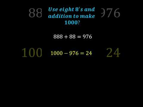 Use Eight 8's and Addition to Make 1000