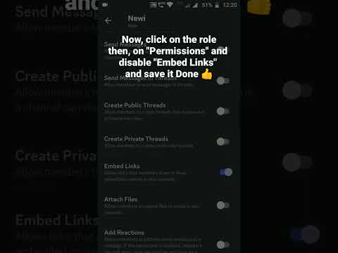 How to disable Embed Links permission in a role in Discord Mobile #roduz #discord #howto #how #links