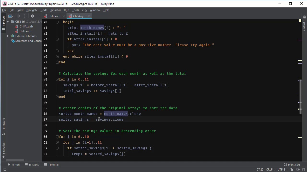 Chapter 8 Assignment Tutorial, Part 2