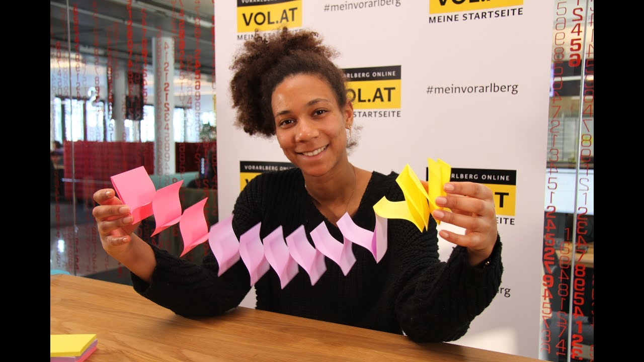 Faschingsdeko selber basteln: Post-Its als Girlande