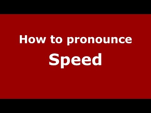 How to pronounce Speed (American English/US) - PronounceNames.com