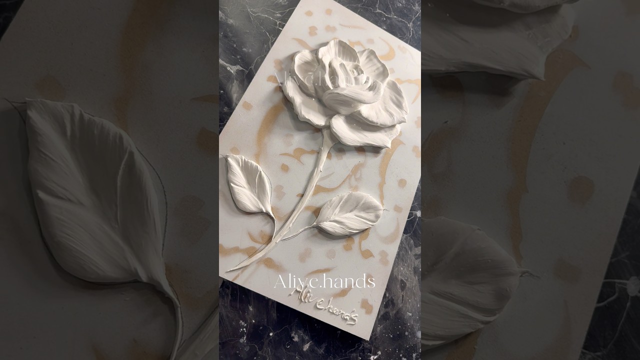 Textured 3D Rose Art 🌹 | Stunning Sculpted Flower Using Piping Bag & Texture Paste Tutorial