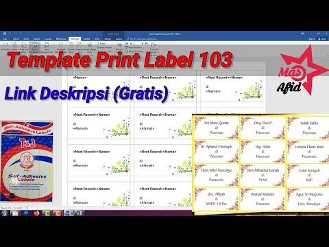 Template Label Undangan 103 | Cara Print Label Otomatis