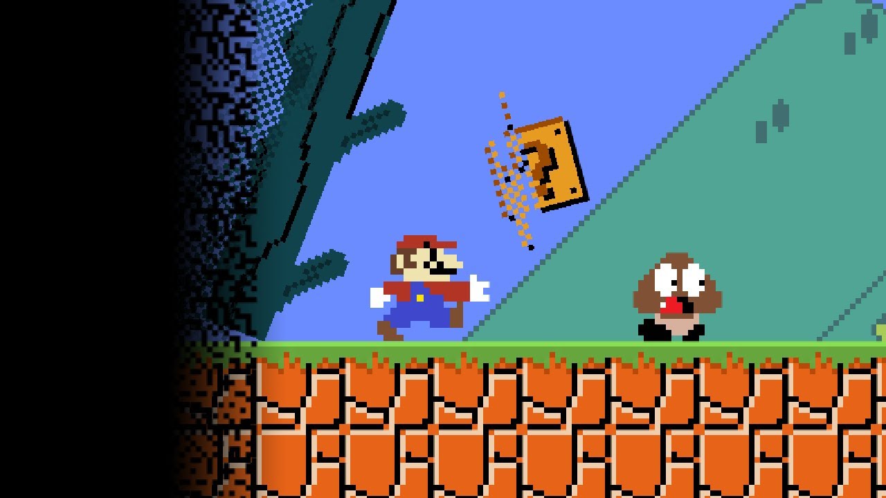 Everywhere Mario goes, the world gets DELETED!