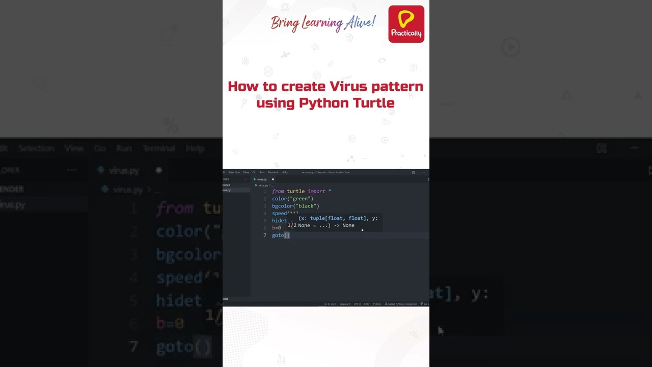 How to draw virus pattern using Python | Python | Practically