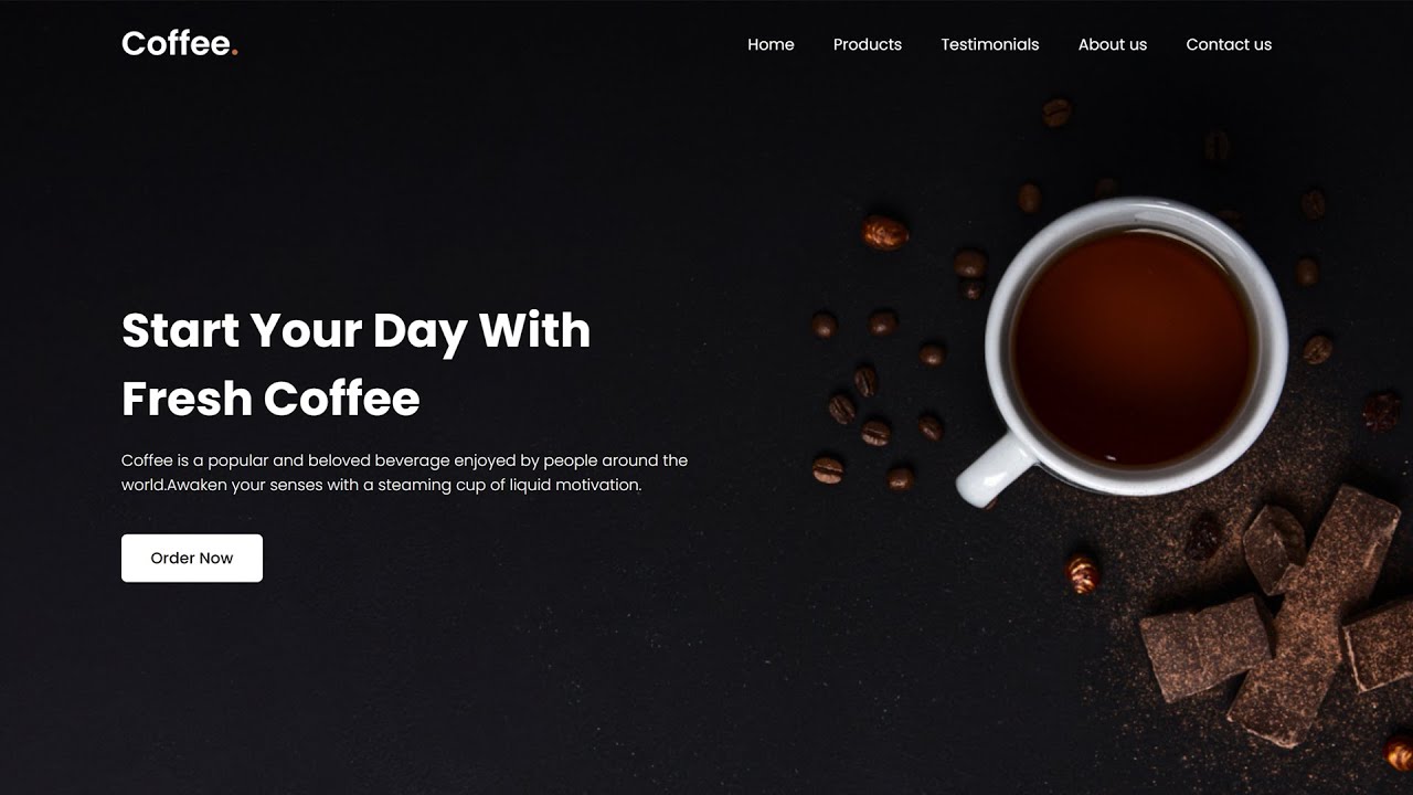 Create Responsive Coffee Website in HTML CSS and JavaScript | Coffee Website in HTML and CSS