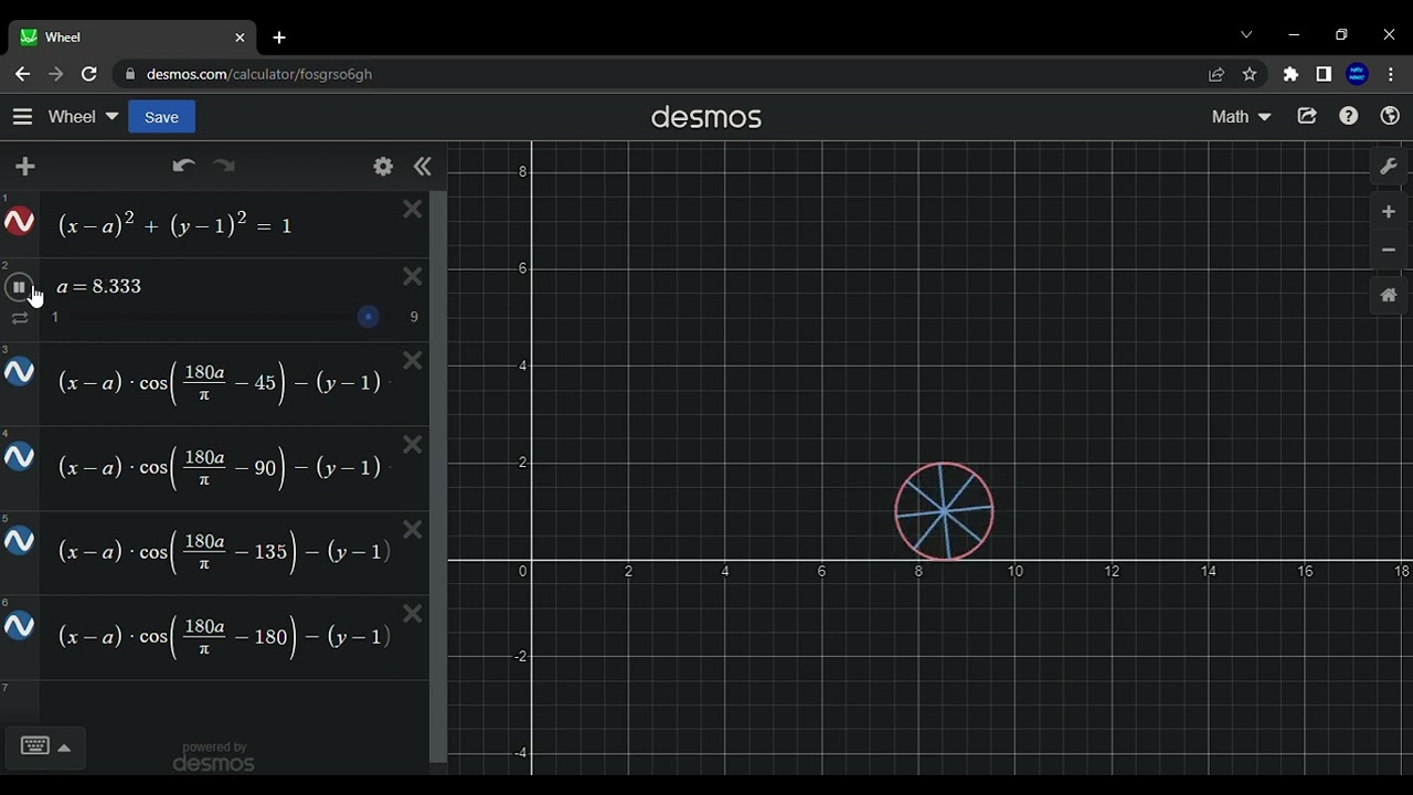 Wheel Animation Desmos