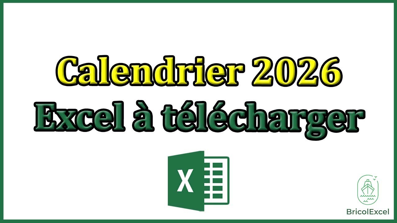 Calendrier 2026 excel à télécharger (calendrier 2026 à imprimer)