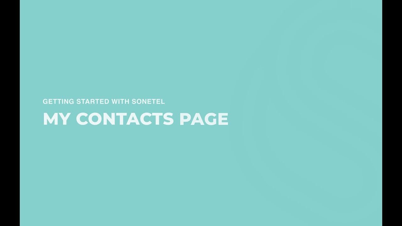 My Contacts Page