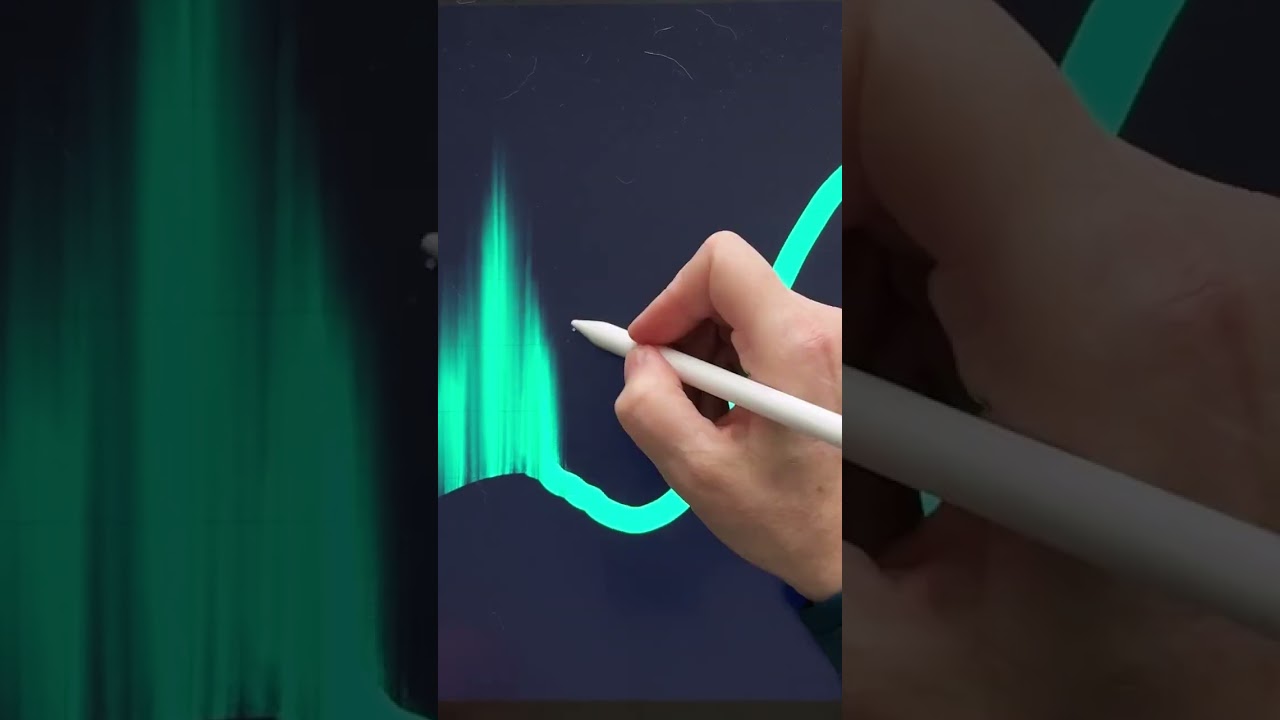 How to draw Northern lights inside Procreate - Easy Beginner Tutorial  #procreatetutorial #procreate