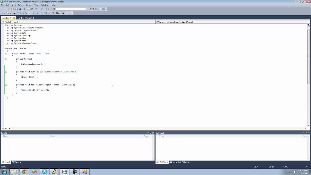 C# Beginners Tutorial - 84 - Timer Control