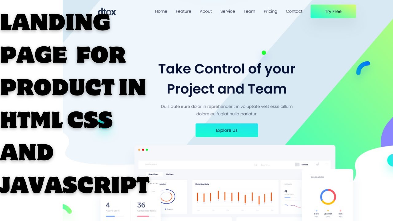 How to Make a Product Landing Page in HTML CSS and Javascript | Source code