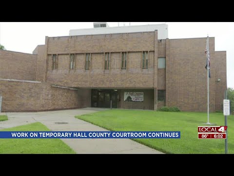 Work on temporary Hall County Courtroom continues