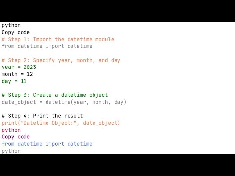 python create datetime from year month day