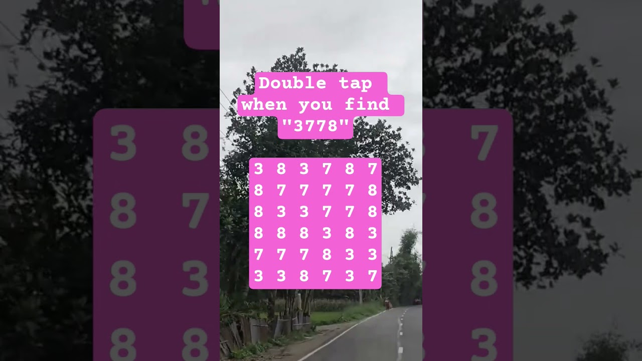 Observation Visual Test: 5 Seconds For You To Spot:3778. Try Your Skills!  #search #puzzle #shorts