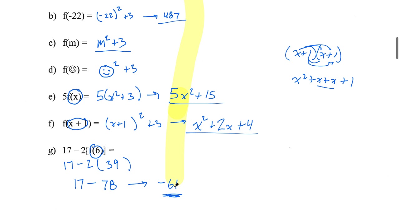 Math 10 5-4 Function Notation